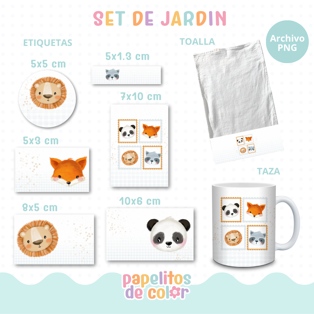 🌸26 - Set Jardín Cute🌿 – Papelitos de Color